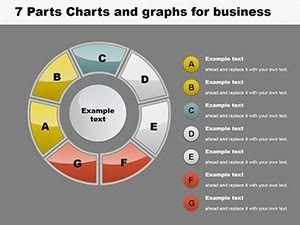 7-Part Pie Graphs for Business PowerPoint Charts | Presentation Template