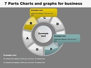 7-Part Pie Graphs for Business PowerPoint Charts | Presentation Template