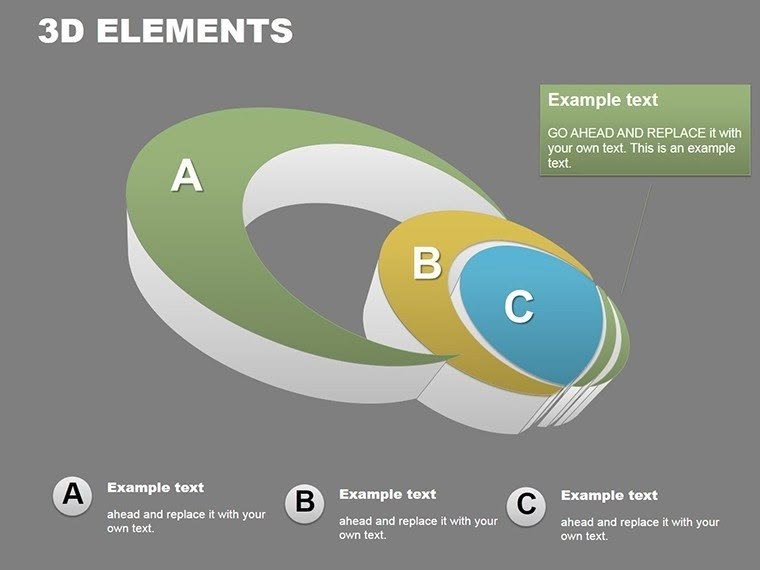 3D Elements PowerPoint Charts Template: Download PPTX Presentation
