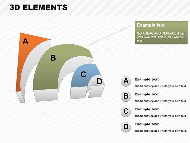 3D Elements PowerPoint Charts Template: Download PPTX Presentation