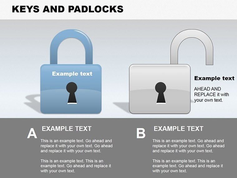 Keys and Padlocks PowerPoint Charts - Template Presentation