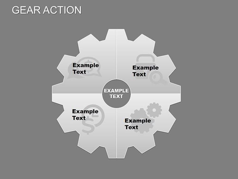 Gear Action PowerPoint Charts Template