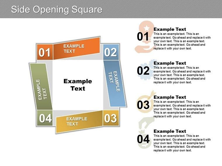 Square Cycle PowerPoint Charts Template | Download Presentation