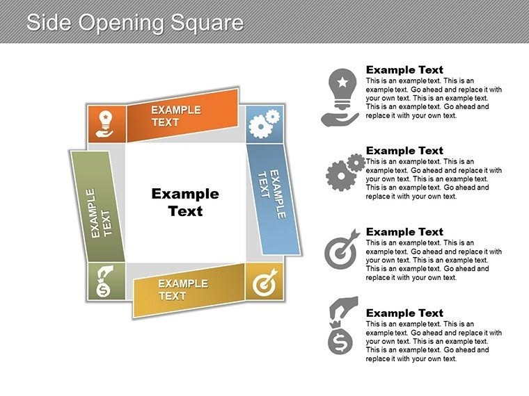 Square Cycle PowerPoint Charts Template | Download Presentation