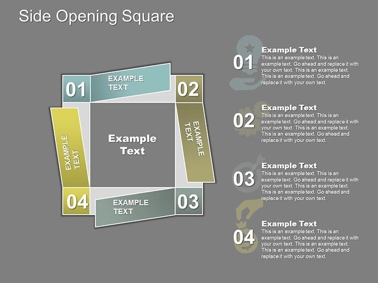 Square Cycle PowerPoint Charts Template | Download Presentation