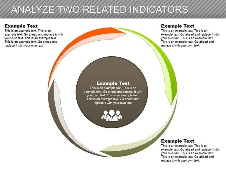 Analyze Two Related Indicators PowerPoint Charts Template