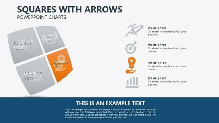 Squares With Arrows PowerPoint Charts Template