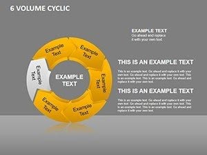 6 Stage Volume Cyclic PowerPoint Charts | Presentation Template