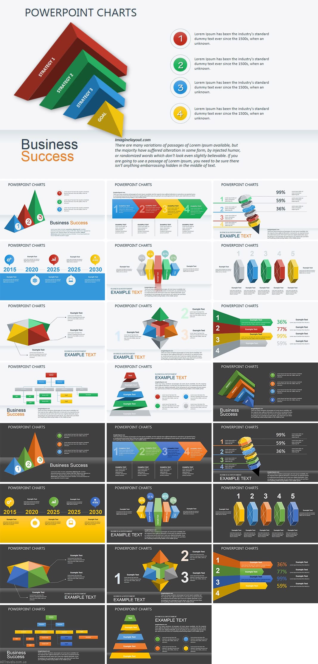 Pyramids and Figures PowerPoint charts | ImagineLayout.com