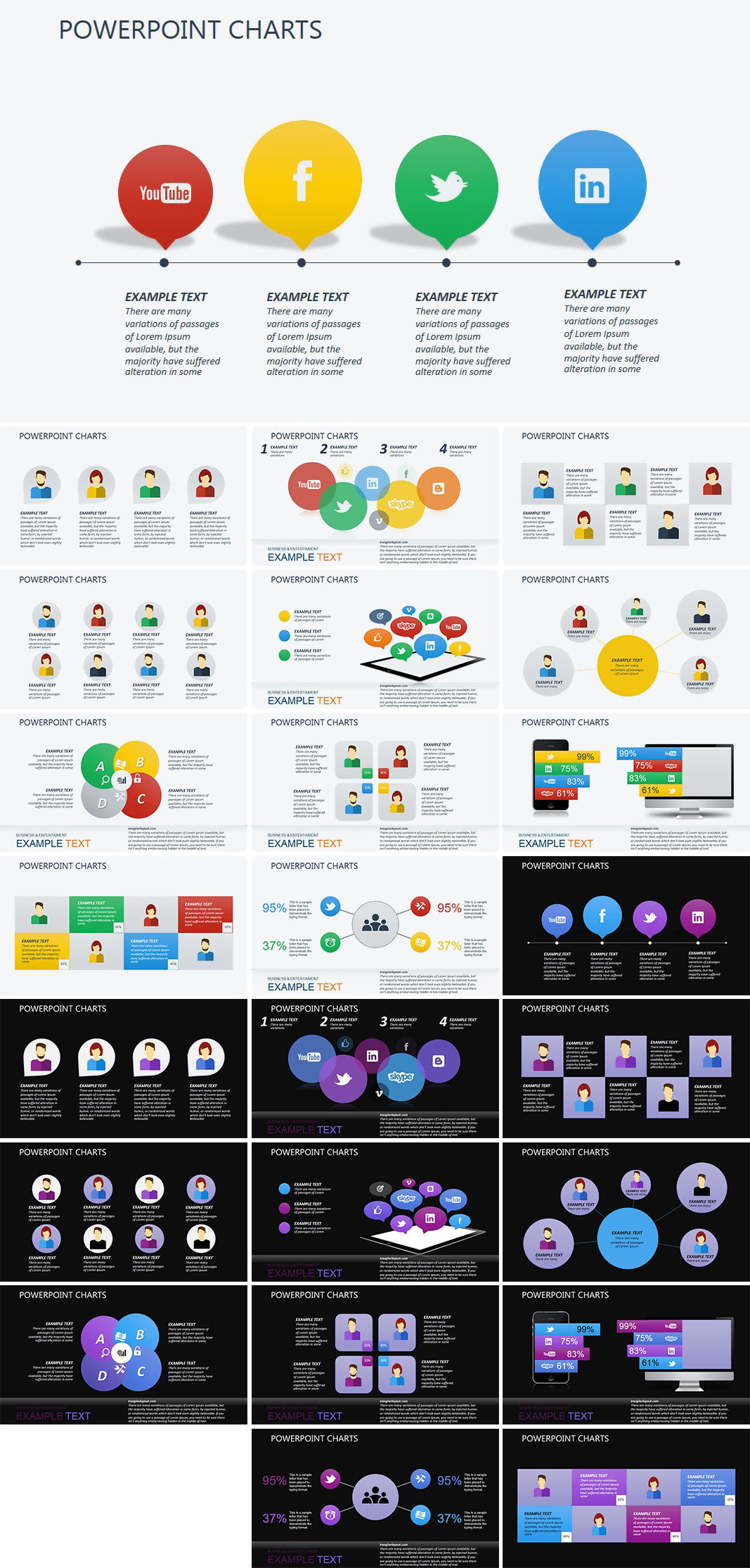 Social Networks Powerpoint Charts
