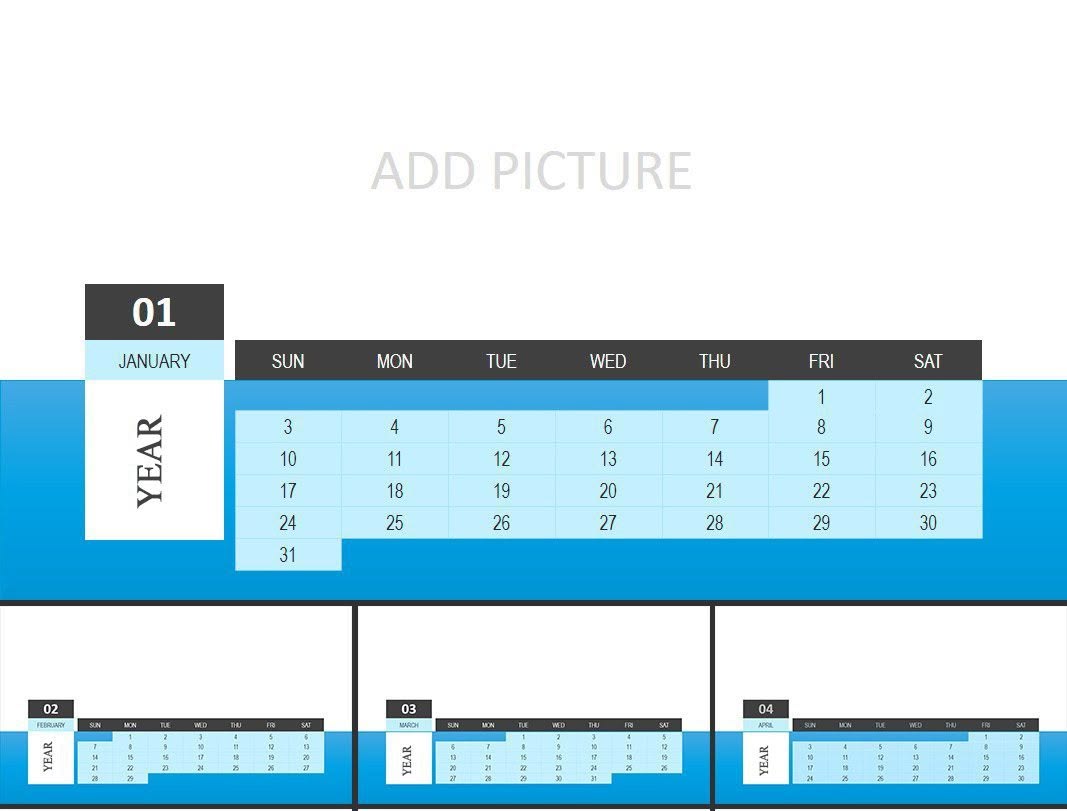 Calendar Blue PowerPoint charts | ImagineLayout.com