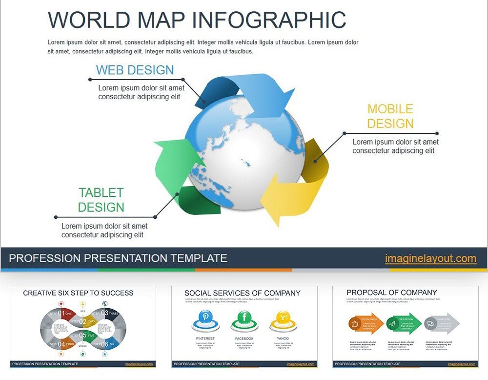 World Map Infographic PowerPoint charts | ImagineLayout.com