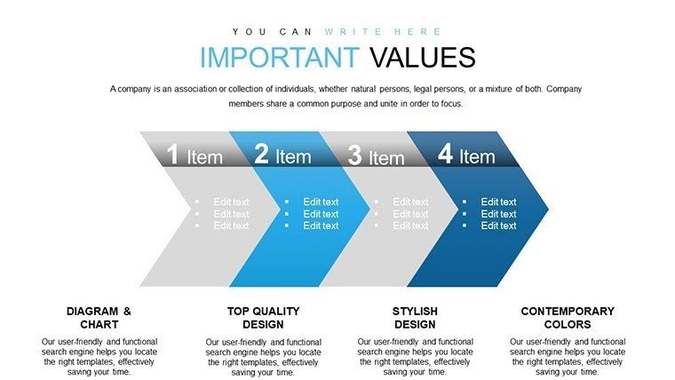Simple Chevron Steps Free PowerPoint charts