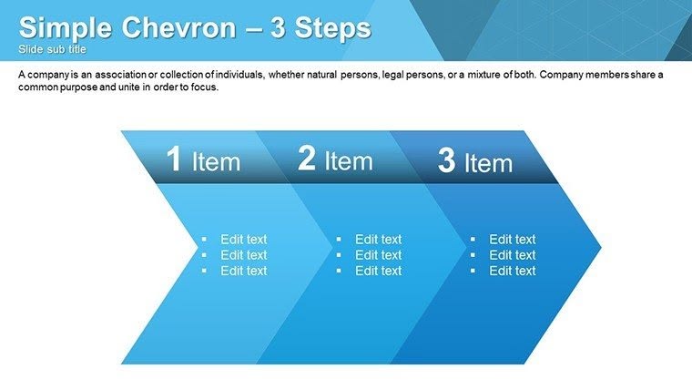 Simple Chevron Steps Free PowerPoint charts