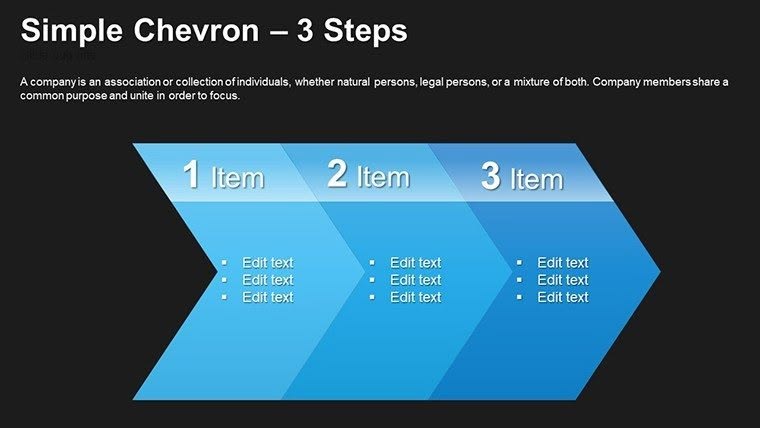 Simple Chevron Steps Free PowerPoint charts