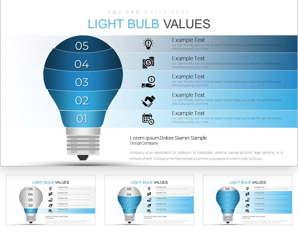 Light Bulb PowerPoint charts | ImagineLayout.com