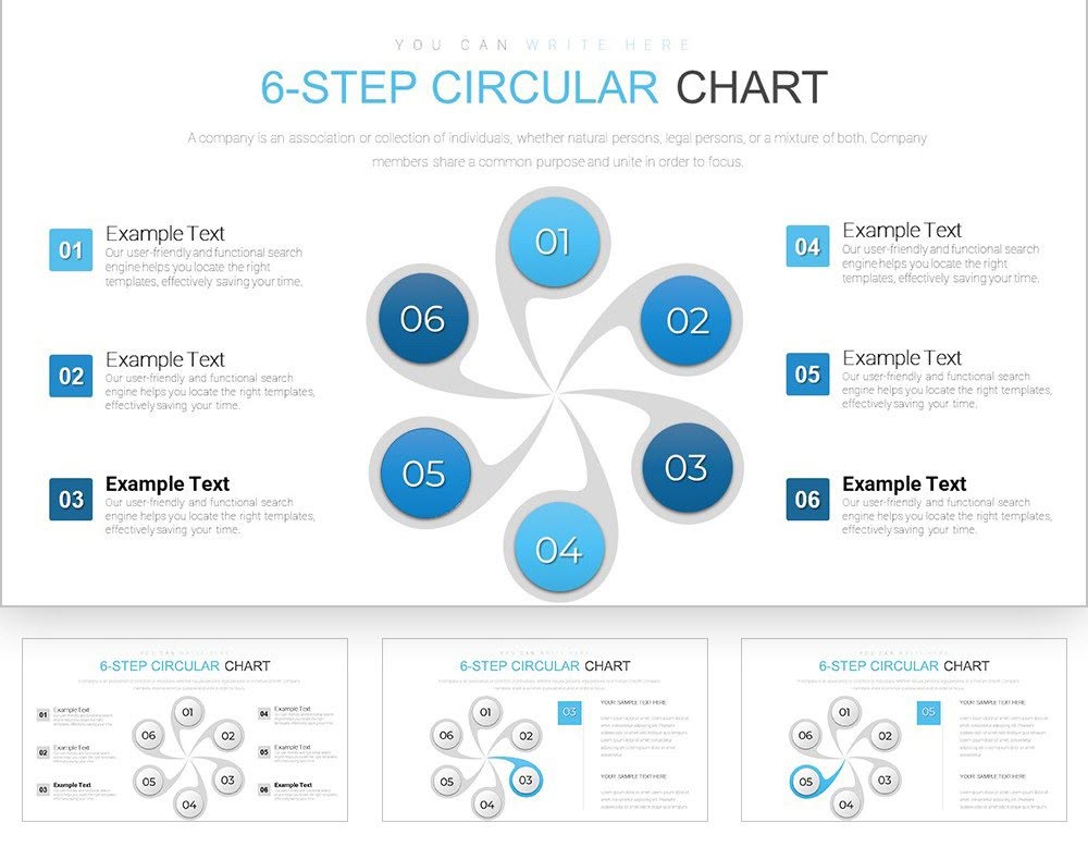 6 Step Circular PowerPoint charts | ImagineLayout.com