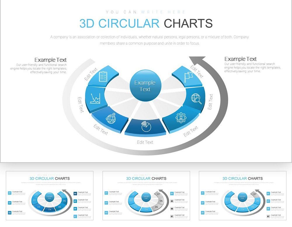 3D Circular PowerPoint charts | ImagineLayout.com