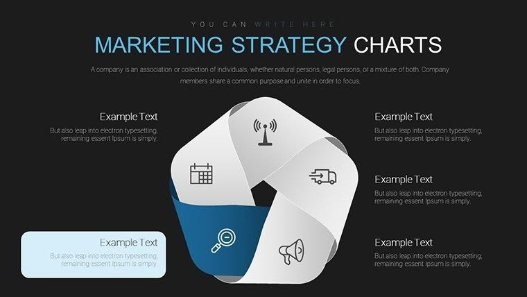 Ribbon Interconnections PowerPoint Charts Template: Download PPTX