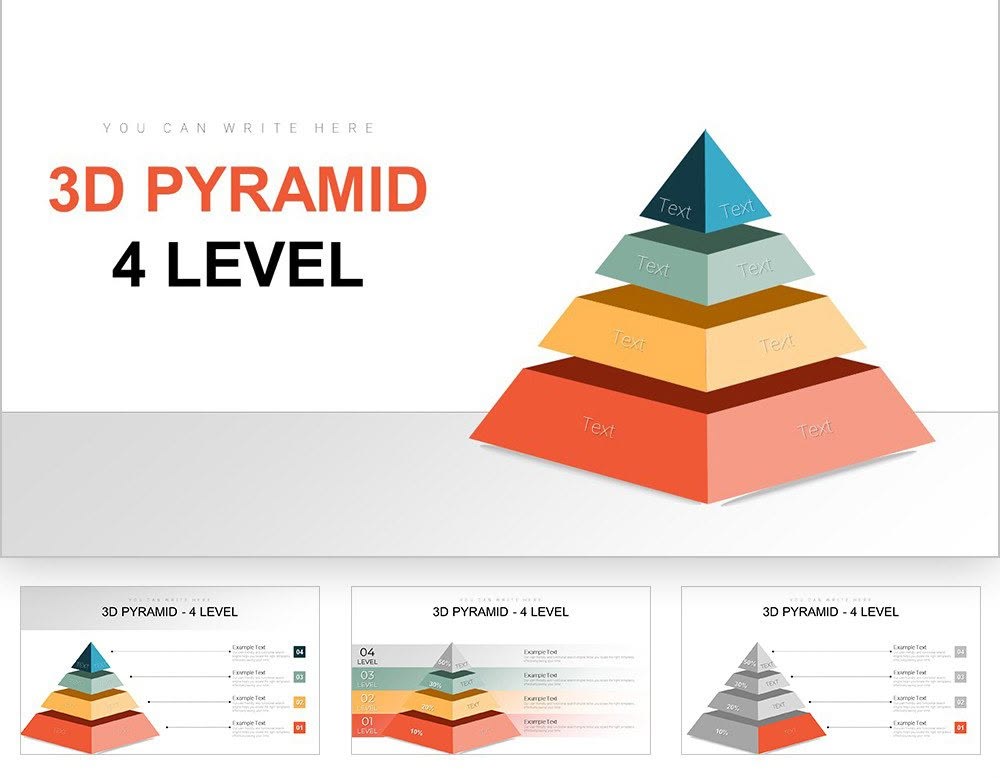 3D Pyramid - 4 Level PowerPoint charts | ImagineLayout.com