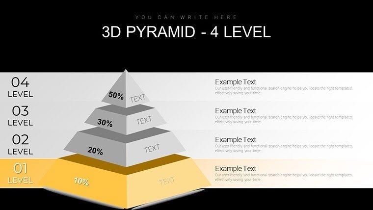 3D Pyramid - 4 Level PowerPoint charts | ImagineLayout.com