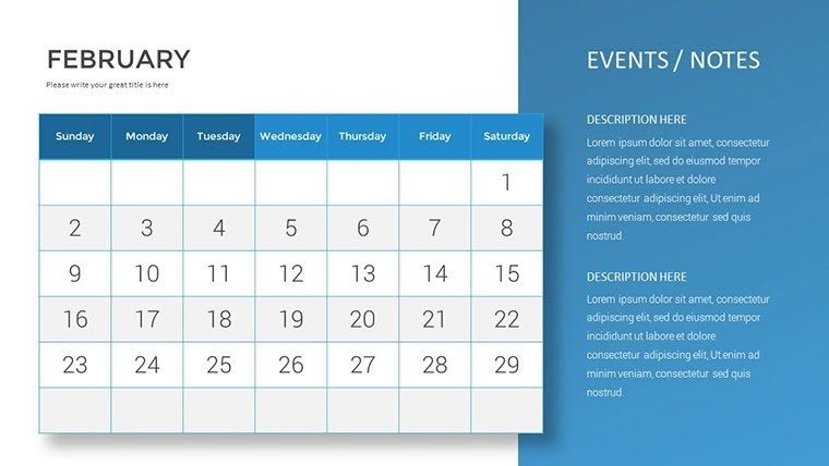 Event Calendar PowerPoint Charts Template | Download