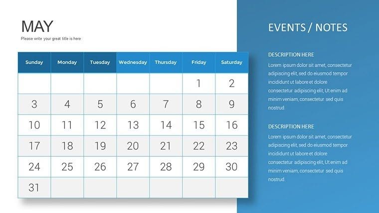 Event Calendar PowerPoint Charts Template | Download