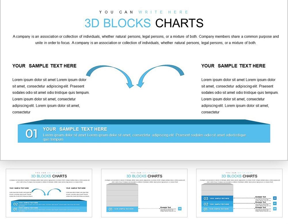 3D Blocks charts for PowerPoint presentation | ImagineLayout.com