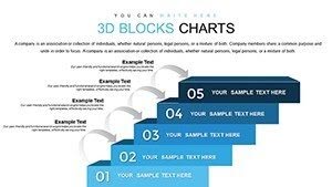 3D Blocks PowerPoint Charts Template for Presentation