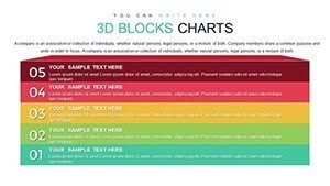 3D Blocks PowerPoint Charts Template for Presentation