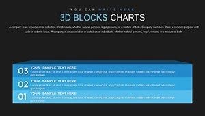 3D Blocks PowerPoint Charts Template for Presentation