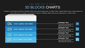 3D Blocks PowerPoint Charts Template for Presentation