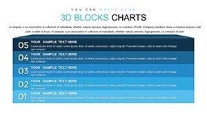 3D Blocks PowerPoint Charts Template for Presentation