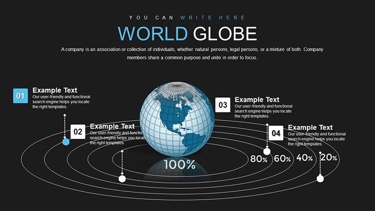 3D Model World Globe PowerPoint Charts Template for Presentation