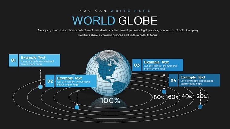 3D Model World Globe PowerPoint Charts Template for Presentation