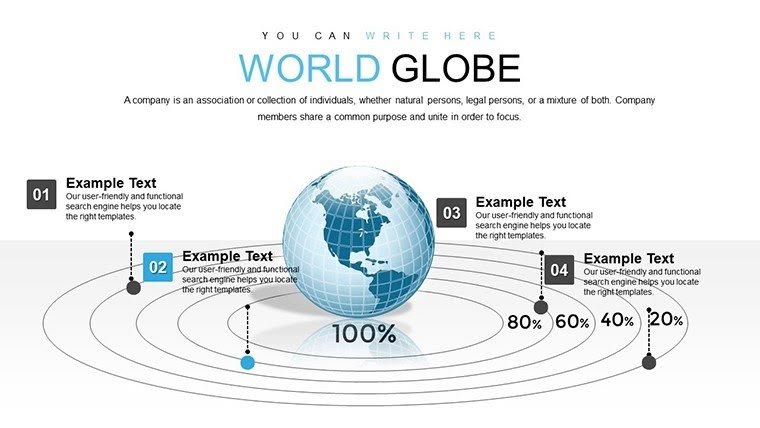 3D Model World Globe PowerPoint Charts Template for Presentation