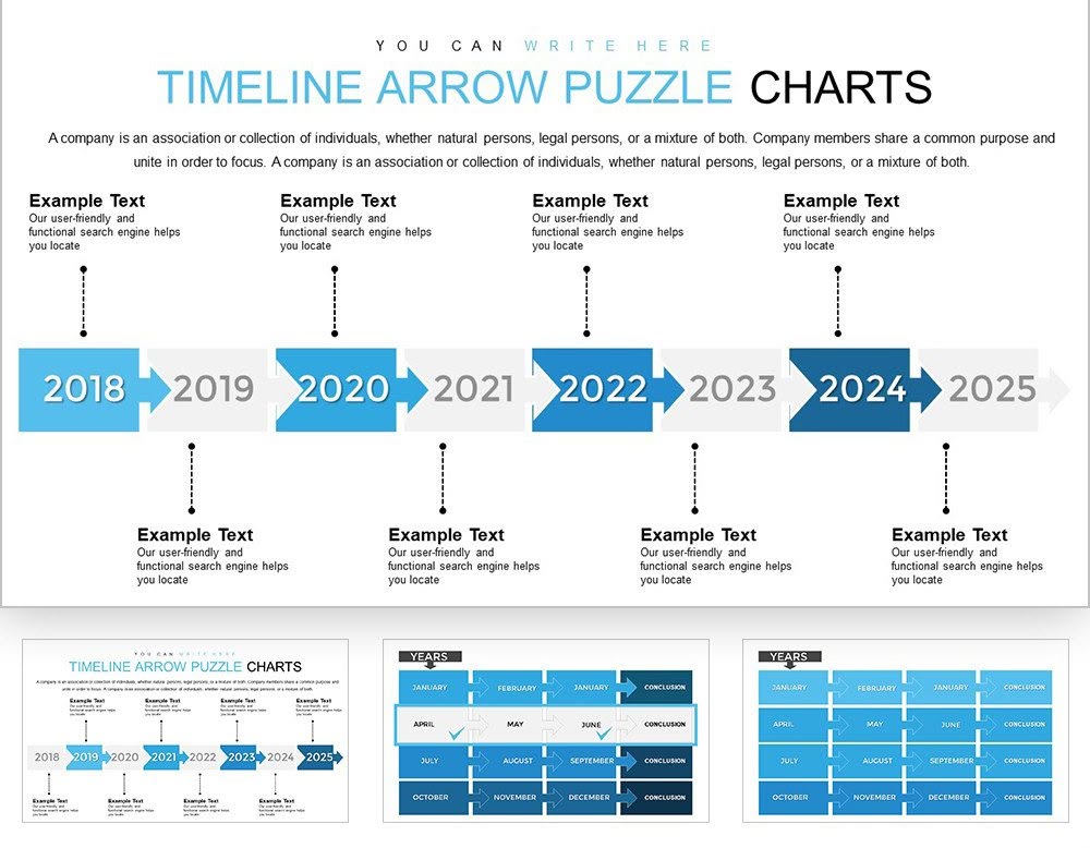 Timeline Arrow PowerPoint charts | ImagineLayout.com