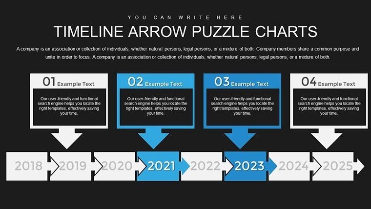 Creative Infographic Timeline Arrow PowerPoint Charts Template