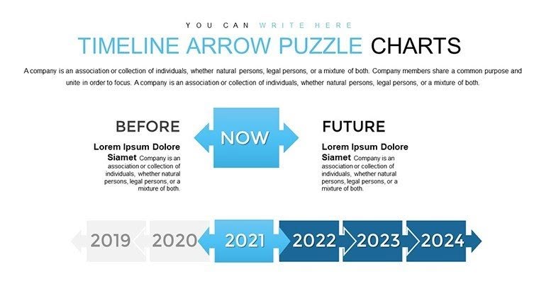 Creative Infographic Timeline Arrow PowerPoint Charts Template