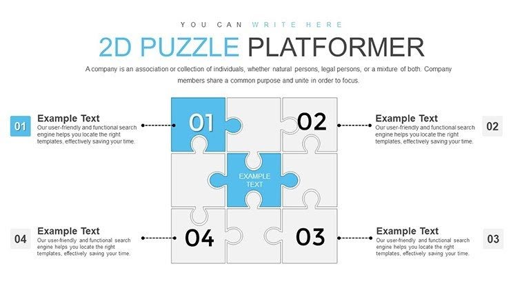 2D Puzzles Platformed PowerPoint Charts Template