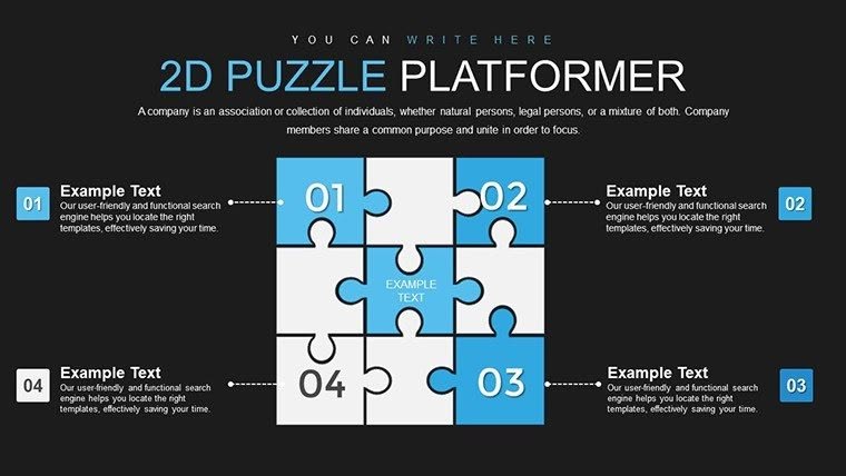 2D Puzzles Platformed PowerPoint Charts Template