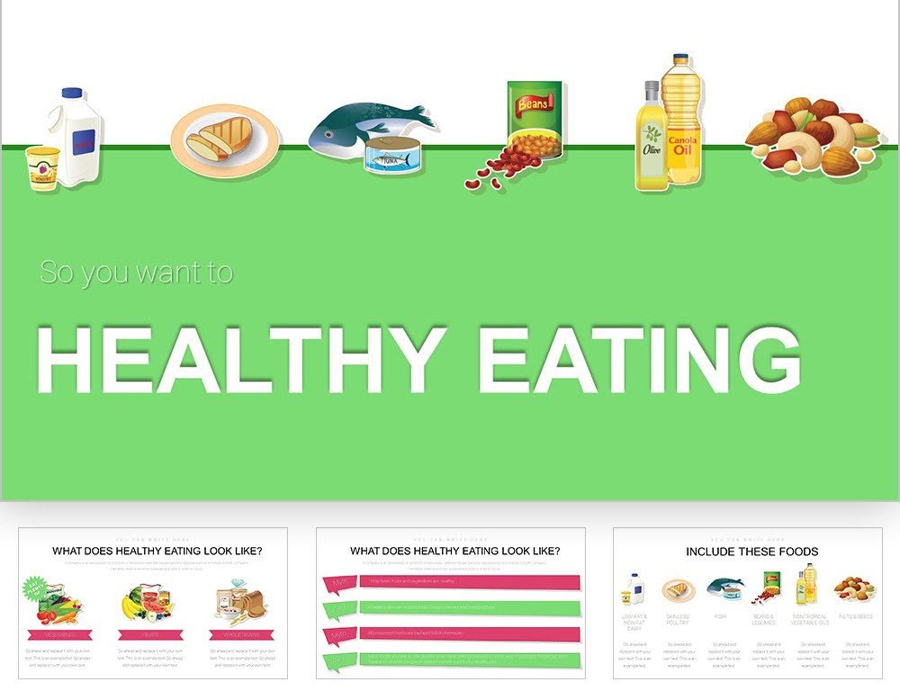 Infographic Healthy Eating PowerPoint charts | ImagineLayout.com