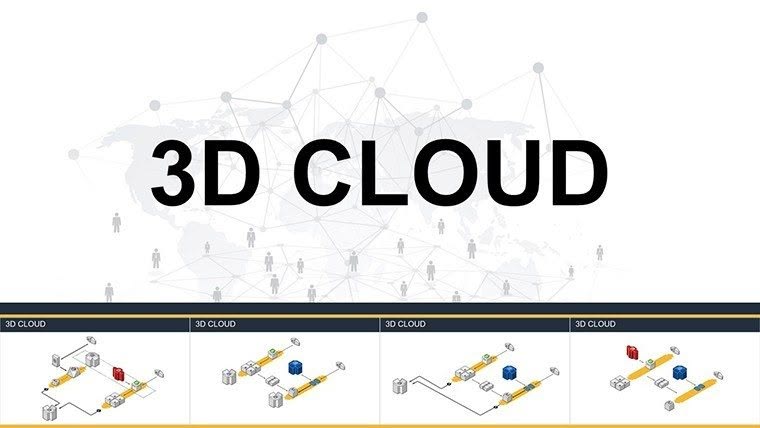 3D Cloud Data Storage PowerPoint Charts Template: Download PPTX ...