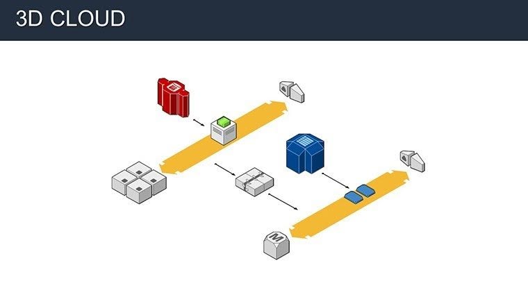3D Cloud Data Storage PowerPoint Charts Template: Download PPTX ...