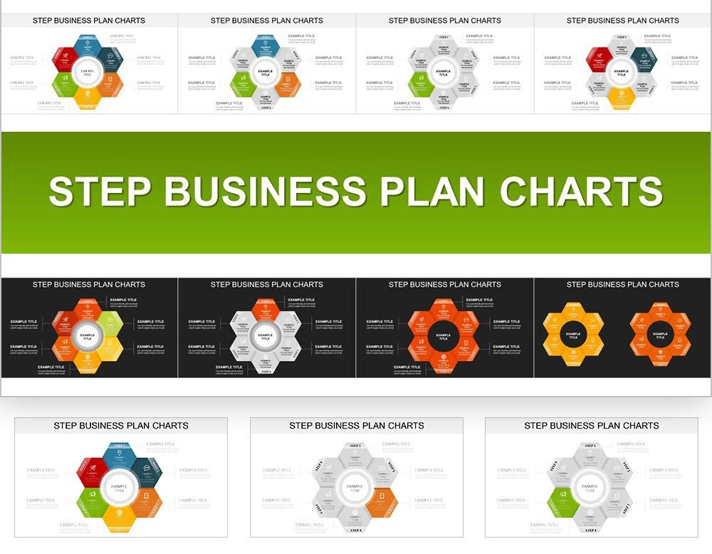 Step Business Plan PowerPoint charts | ImagineLayout.com