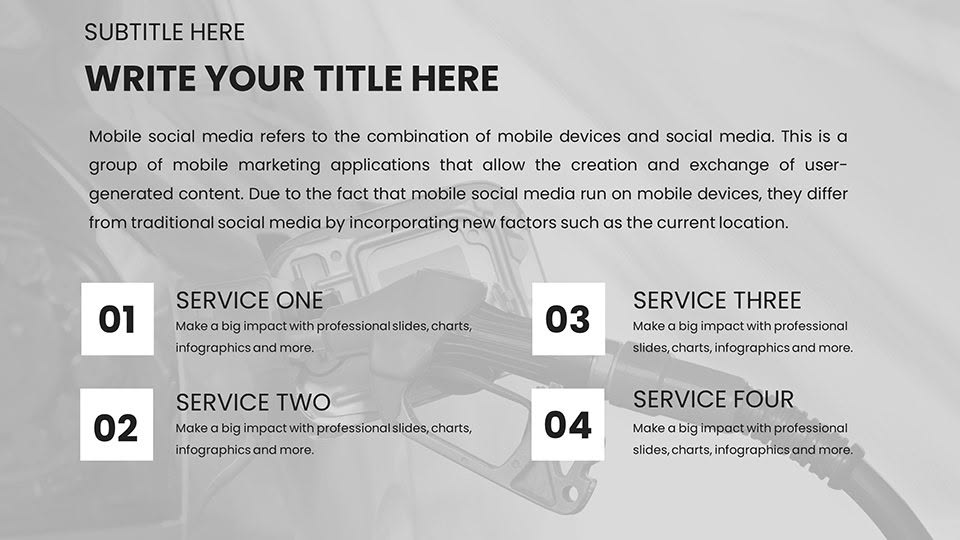 Refuel a Car PowerPoint Charts - Download Editable Presentation Template