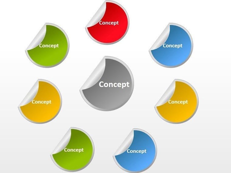 Round Sticker PowerPoint Diagrams - Professional Presentation Templates