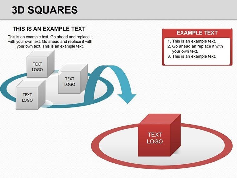 3D Squares Cubes PowerPoint Diagram template | ImagineLayout.com