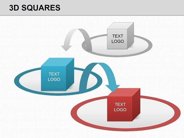 3D Squares Cubes PowerPoint Diagram template | ImagineLayout.com
