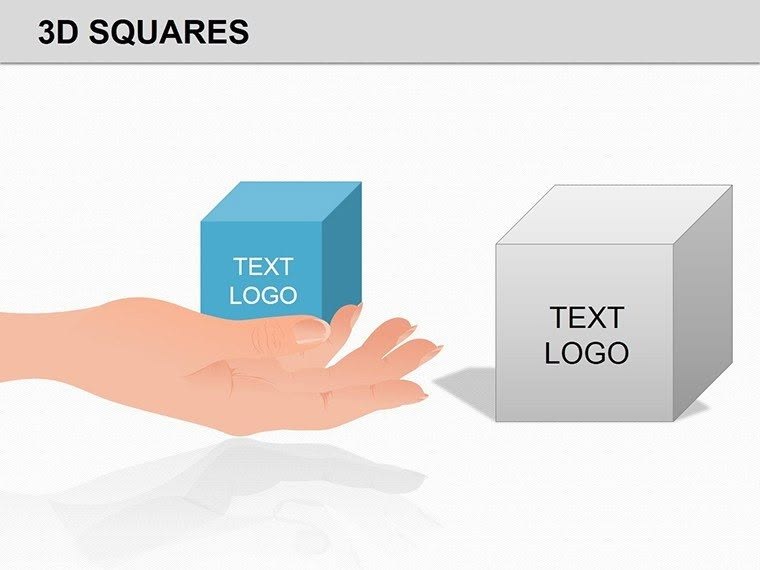 3D Squares Cubes PowerPoint Diagram template | ImagineLayout.com